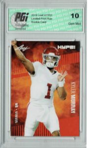 kyler murray 2019 leaf hype! #22 orange blank back 1 of 1 rookie card pgi 10 - unsigned college cards