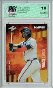 ronald acuna 2018 leaf hype! #1a blank back 1 of 1 rookie card pgi 10 - leaf baseball cards