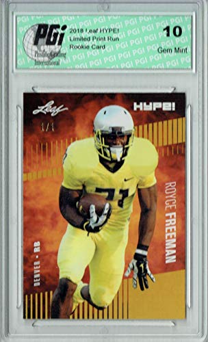 Royce Freeman 2018 Leaf HYPE! #21 Blank Back 1 of 1 Rookie Card PGI 10 - Leaf Football Cards