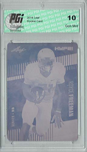 Royce Freeman 2018 Leaf HYPE! #13 Rare Magenta Plate 1 of 1 Rookie Card PGI 10 - Football Slabbed Rookie Cards