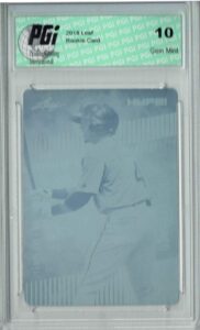 wander franco 2018 leaf hype! #2 rare cyan plate 1 of 1 rookie card pgi 10 - baseball slabbed rookie cards