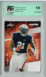 kerryon johnson 2018 leaf hype! #14 blank back 1 of 1 rookie card pgi 10 - leaf football cards