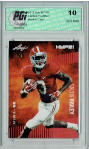 calvin ridley 2018 leaf hype! #8 the 1 of 5 rookie card pgi 10 - leaf football cards