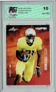 royce freeman 2018 leaf hype! #21 blank back 1 of 1 rookie card pgi 10 - leaf football cards