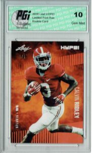 calvin ridley 2018 leaf hype! #8 orange blank back 1 of 1 rookie card pgi 10 - leaf football cards