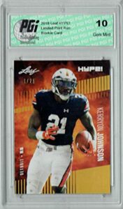 kerryon johnson 2018 leaf hype! #14 the #1 of 25 rookie card pgi 10 - leaf football cards