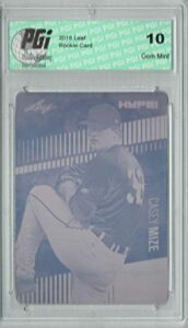 casey mize 2018 leaf hype! #11 rare magenta plate 1 of 1 rookie card pgi 10 - leaf baseball cards