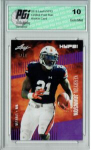 kerryon johnson 2018 leaf hype! #14 the #1 of 10 rookie card pgi 10 - leaf football cards