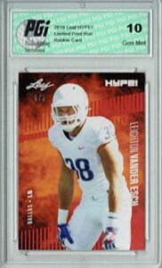 leighton vander esch 2018 leaf hype! #16 blank back 1/1 rookie card pgi 10 - football slabbed rookie cards