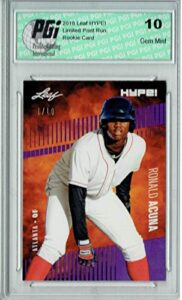 ronald acuna 2018 leaf hype! #1 the #1 of 10 rookie card pgi 10 - leaf baseball cards