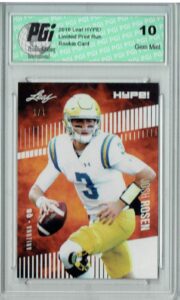 josh rosen 2018 leaf hype! #6 blank back 1 of 1 rookie card pgi 10 - leaf football cards