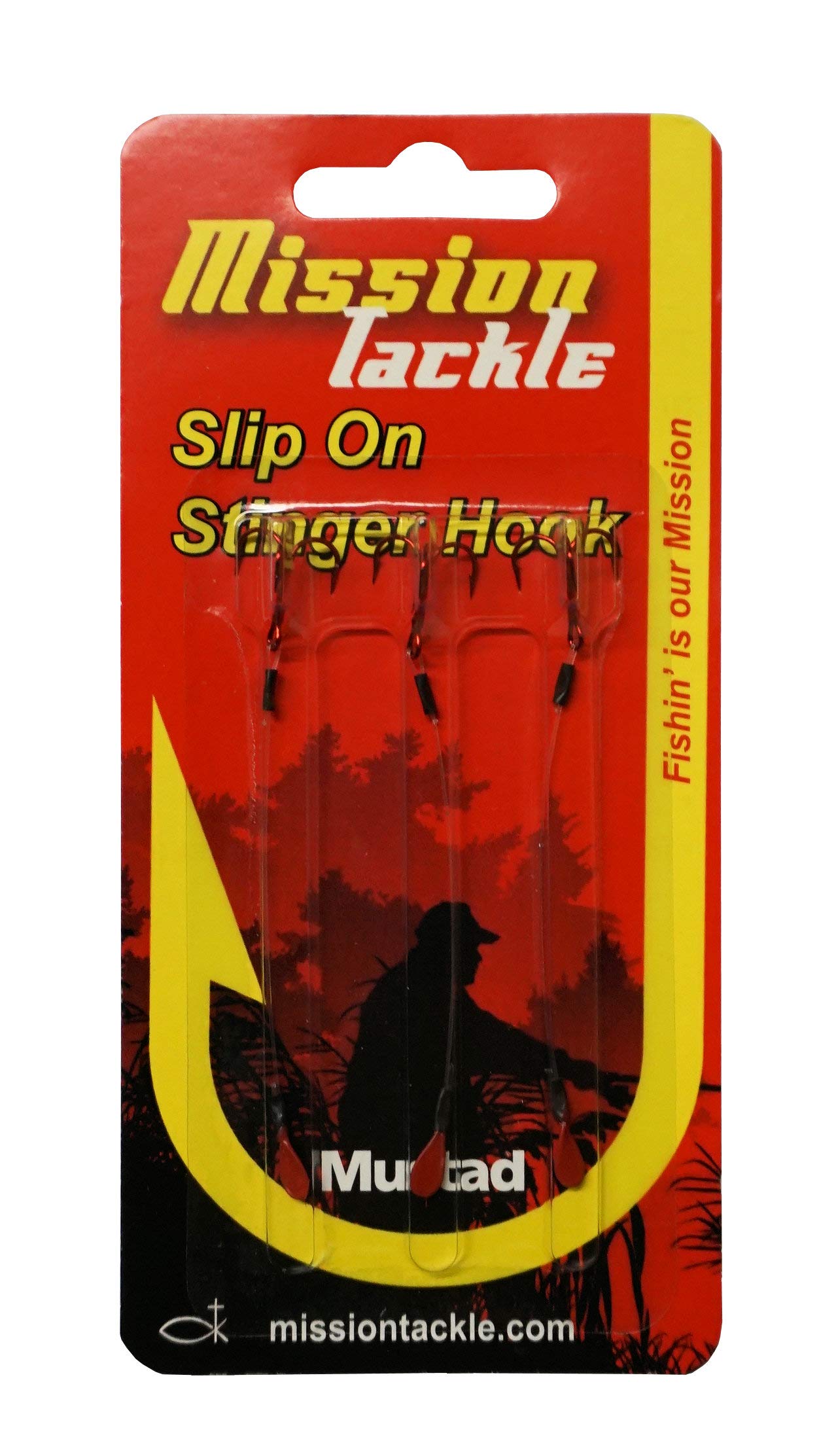 Mission Tackle Stinger Hooks, 6 Packs of 3#STH (3-inch, Red Hook, Slip-On)