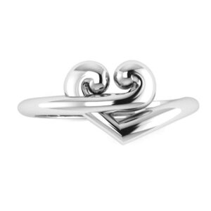 CloseoutWarehouse 925 Sterling Silver Victorian Swirl Heart Ring Size 7