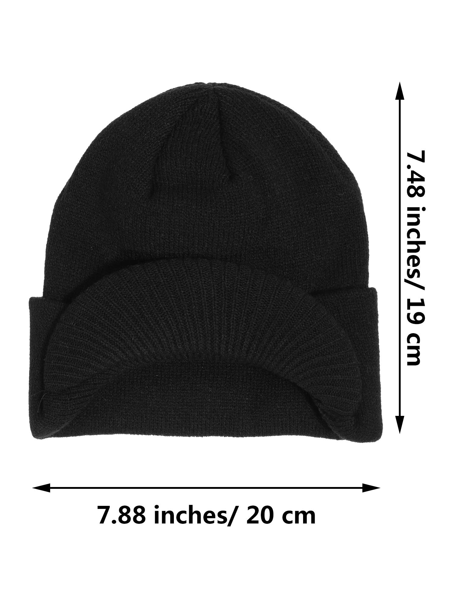 SATINIOR Men's Knit Cap with Brim Beanie Hat Warm Thick Hat for Outdoor (Black, Dark Gray, 2)