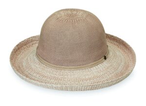 wallaroo hat company – women’s victoria two–toned sun hat – upf 50+ sun protection, wide brim, packable design and adjustable sizing for medium crown sizes (latte/mixed beige)