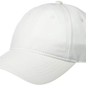 Lacoste Mens Sport Solid Taffeta Side Croc Hat, White, One Size