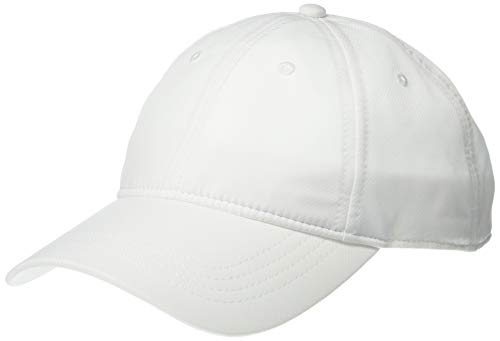 Lacoste Mens Sport Solid Taffeta Side Croc Hat, White, One Size