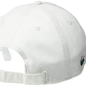 Lacoste Mens Sport Solid Taffeta Side Croc Hat, White, One Size