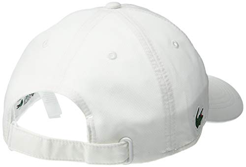 Lacoste Mens Sport Solid Taffeta Side Croc Hat, White, One Size