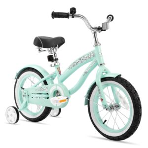 joystar 16 inch kids bike with training wheels for ages 4-7 years old girls bike toddler bike beach cruiser kids bicycle green