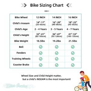 JOYSTAR 16 Inch Kids Bike with Training Wheels for Ages 4-7 Years Old Girls Bike Toddler Bike Beach Cruiser Kids Bicycle Green