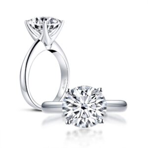 ainuoshi rhodium plated sterling silver solitaire round cubic zirconia cz anniversary engagement ring 2.65 ct size 7