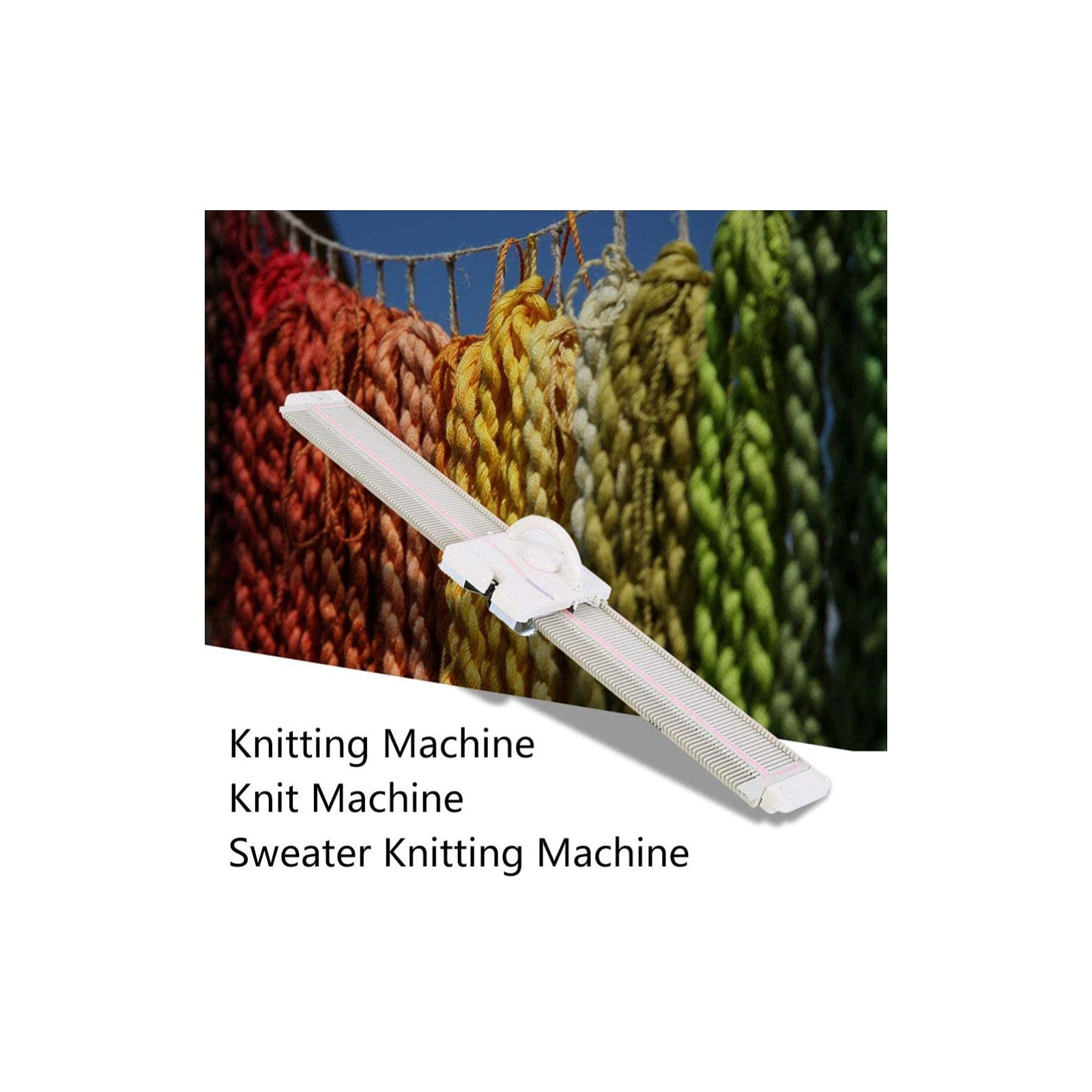 Knitting Machine, LK150 6.5mm Mid Gauge 150 Stitches Portable Plastic Domestic Smart Weaving Set with Accessories for Sock Hat Scarf, Hand Sweater Knitting Machine Kit for Kids