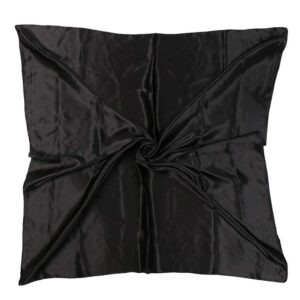 35" womens large satin square scarf silk feeling hair wrapping gift headscarf scarves black