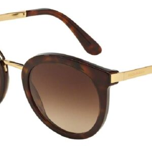 Dolce & Gabbana DG4268 502/13 52M Havana/Brown Gradient Round Sunglasses For Women+ BUNDLE with Designer iWear Eyewear Kit