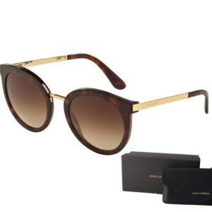 Dolce & Gabbana DG4268 502/13 52M Havana/Brown Gradient Round Sunglasses For Women+ BUNDLE with Designer iWear Eyewear Kit