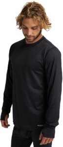 burton mens midweight crew, true black new, small