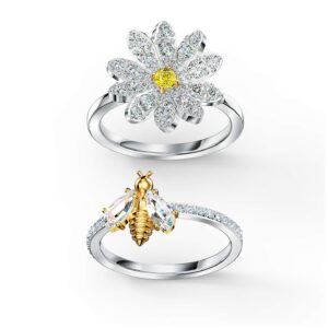 swarovski eternal flower ring set cz white 1 7