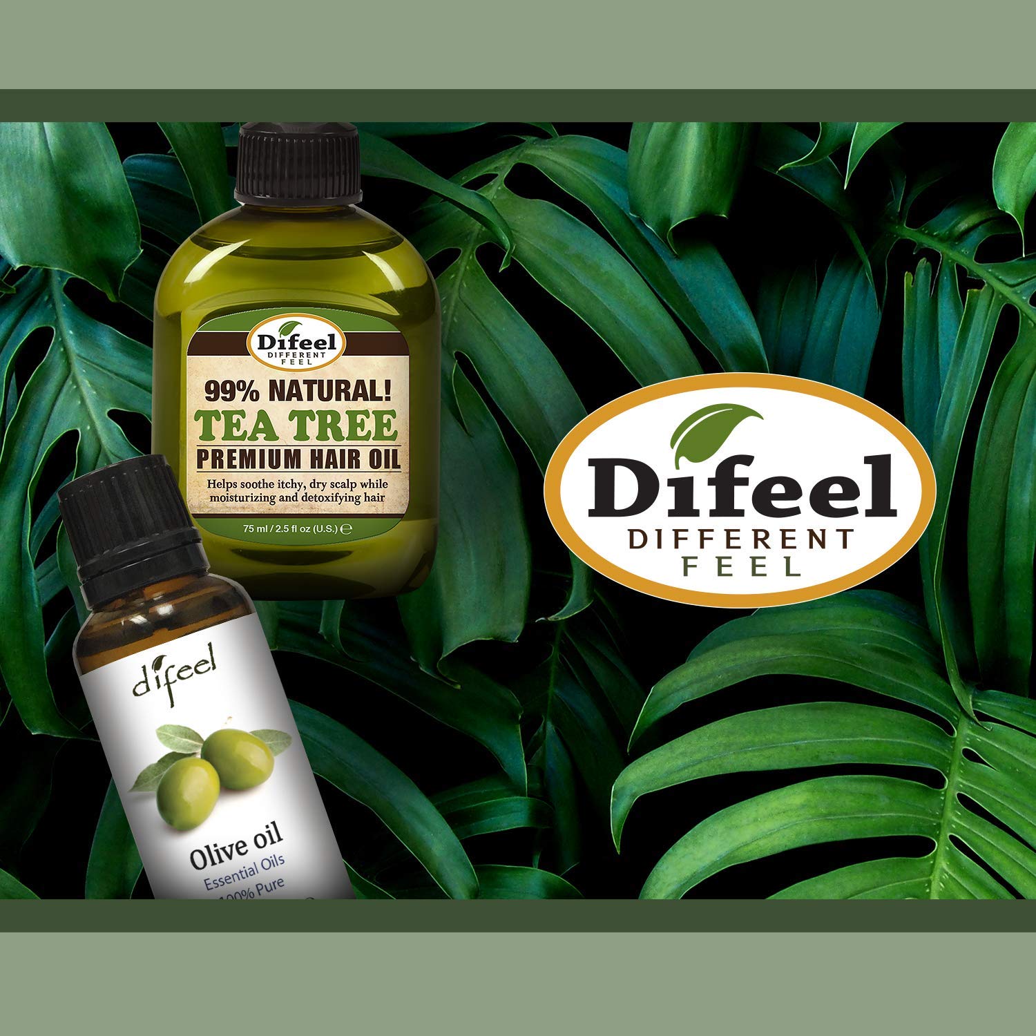 Difeel Ultra Hair Growth Oil Infused with Basil and Castor Oil 2.5 ounce (2-PACK)