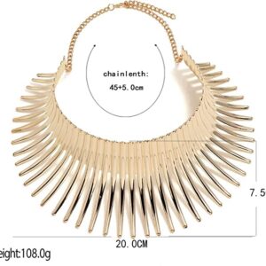 Statement Collar Choker Necklace African Canine Tooth Shape Fringe Necklace for Women Fashion Jewelry Accessories