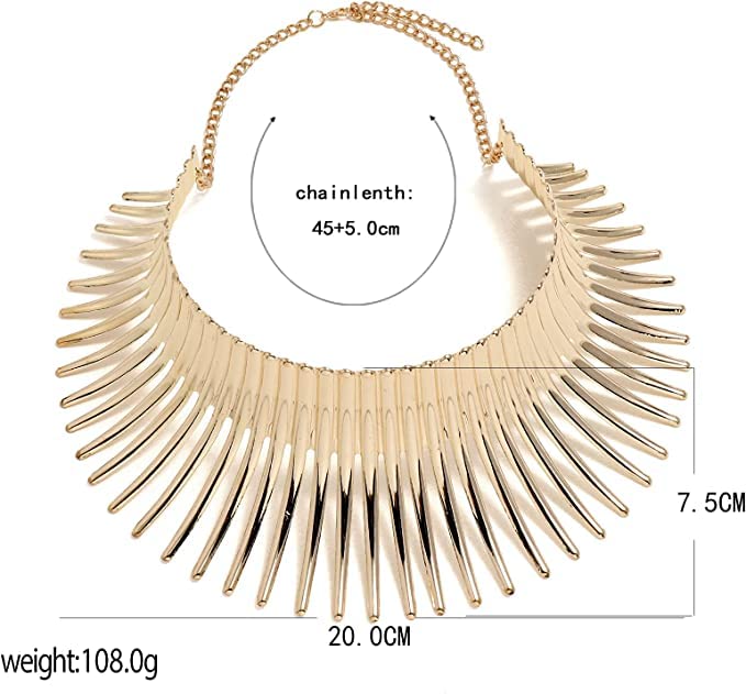 Statement Collar Choker Necklace African Canine Tooth Shape Fringe Necklace for Women Fashion Jewelry Accessories