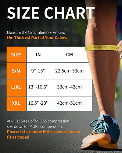 CAMBIVO 3 Pairs Calf Compression Sleeve for Women and Men,Leg Brace for Running, Cycling, Shin Splint Support for Working out, Footless Compression Socks(Gray, Large-X-Large)