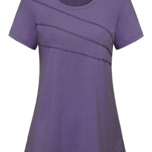 Miss FORUTNE Tunic Yoga Tops for Women, Biking Tshirts Ladies Workout Clothing Plus Size Moisture Wicking Soft Comfy Short Sleeve Sports Top XXXL