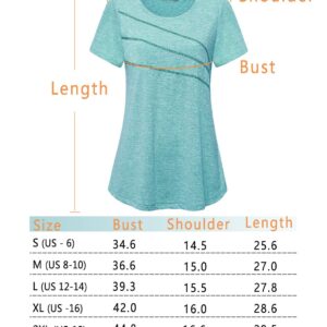 Miss FORUTNE Tunic Yoga Tops for Women, Biking Tshirts Ladies Workout Clothing Plus Size Moisture Wicking Soft Comfy Short Sleeve Sports Top XXXL