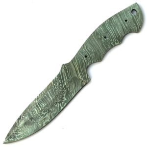 damascus steel blank blades for knife making supplies, full tang handmade 9 inch damascus hunting knife blank jnr 4055