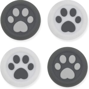 GeekShare Cat Paw Playstation 4 Controller Thumb Grips-Silicone Joystick Button Caps-Analog Thumbsticks Cover Set Compatible with Switch Pro and PS4 PS5 Controller-2 Pair/4 Pcs(Sesame Gray)