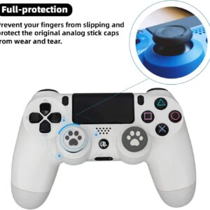 GeekShare Cat Paw Playstation 4 Controller Thumb Grips-Silicone Joystick Button Caps-Analog Thumbsticks Cover Set Compatible with Switch Pro and PS4 PS5 Controller-2 Pair/4 Pcs(Sesame Gray)