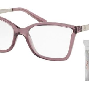 Michael Kors MK4058 CARACAS 3502 54M Burgundy Crystal Injected Rectangular Eyeglasses For Women+ BUNDLE with Designer iWear Eyewear Kit Care Kit