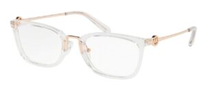 michael kors mk4054 captiva 3105 52m crystal clear rectangular eyeglasses for women+ bundle with designer iwear eyewear kit care kit