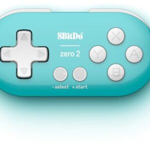 8Bitdo Zero 2 Bluetooth Gamepad Keychain Sized Mini Controller for Switch, Windows, Android, macOS & Raspberry Pi(Turquoise Edition)