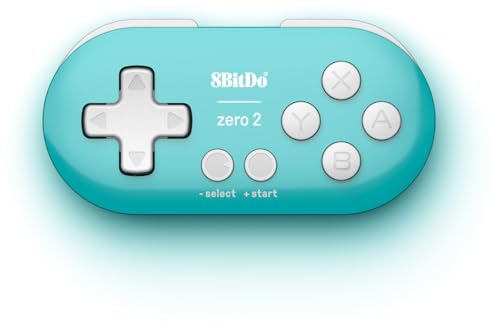 8Bitdo Zero 2 Bluetooth Gamepad Keychain Sized Mini Controller for Switch, Windows, Android, macOS & Raspberry Pi(Turquoise Edition)