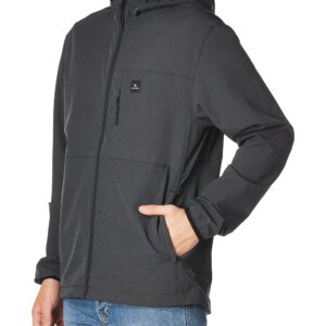 Rip Curl Men's Elite Anti Series Hooded Wind Breaker, Water Repellent Jacket, Black, X-Large