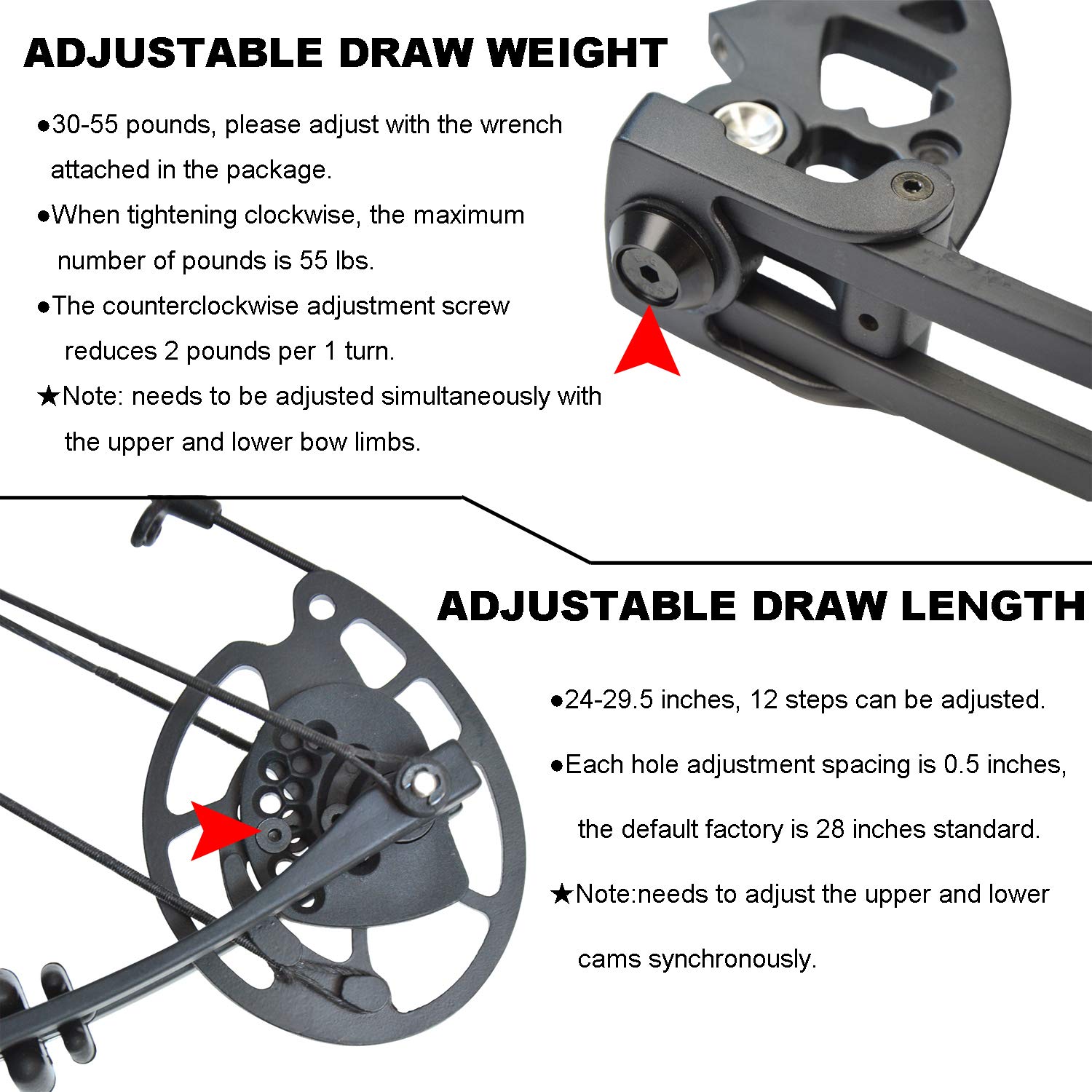 AMEYXGS Archery Compound Bows Kit Draw Weight 30-55 lbs Hunting Bow IBO 310fps Adults Archery with Hunting Accessories - Right Handed (Black)