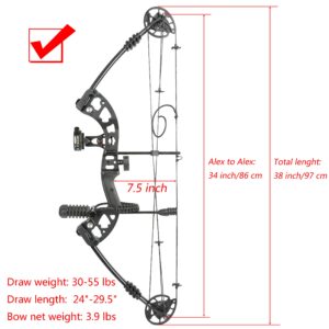 AMEYXGS Archery Compound Bows Kit Draw Weight 30-55 lbs Hunting Bow IBO 310fps Adults Archery with Hunting Accessories - Right Handed (Black)