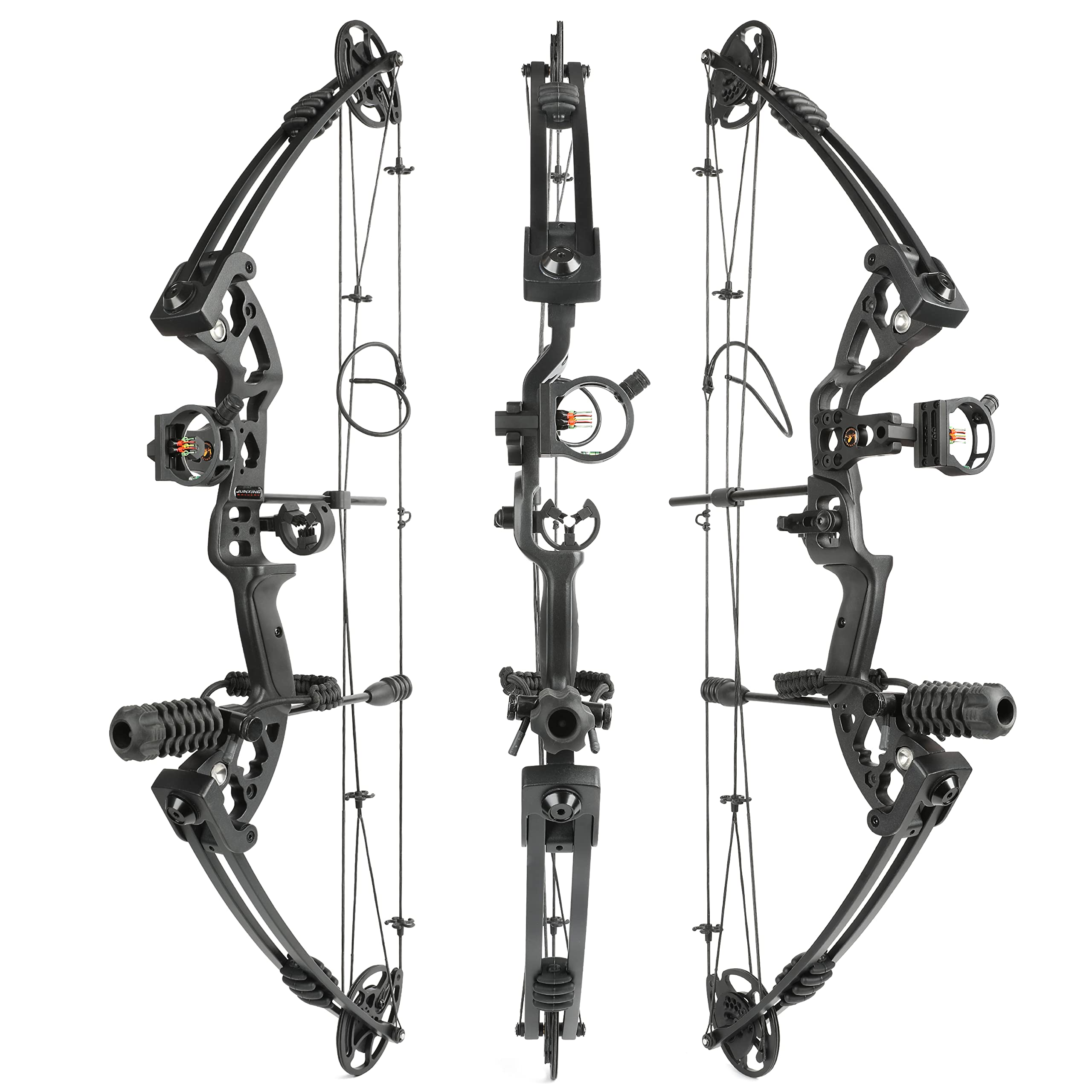 AMEYXGS Archery Compound Bows Kit Draw Weight 30-55 lbs Hunting Bow IBO 310fps Adults Archery with Hunting Accessories - Right Handed (Black)