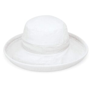 women’s casual traveler sun hat – upf50, broad brim, packable, canvas white